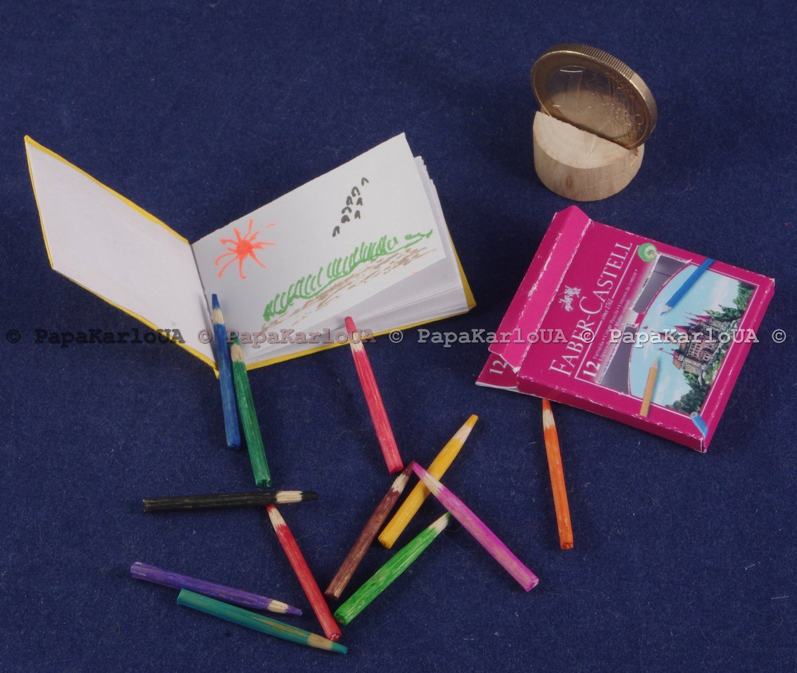 Miniature Pencil Set and Sketchbook Tiny Dollhouse School | Etsy