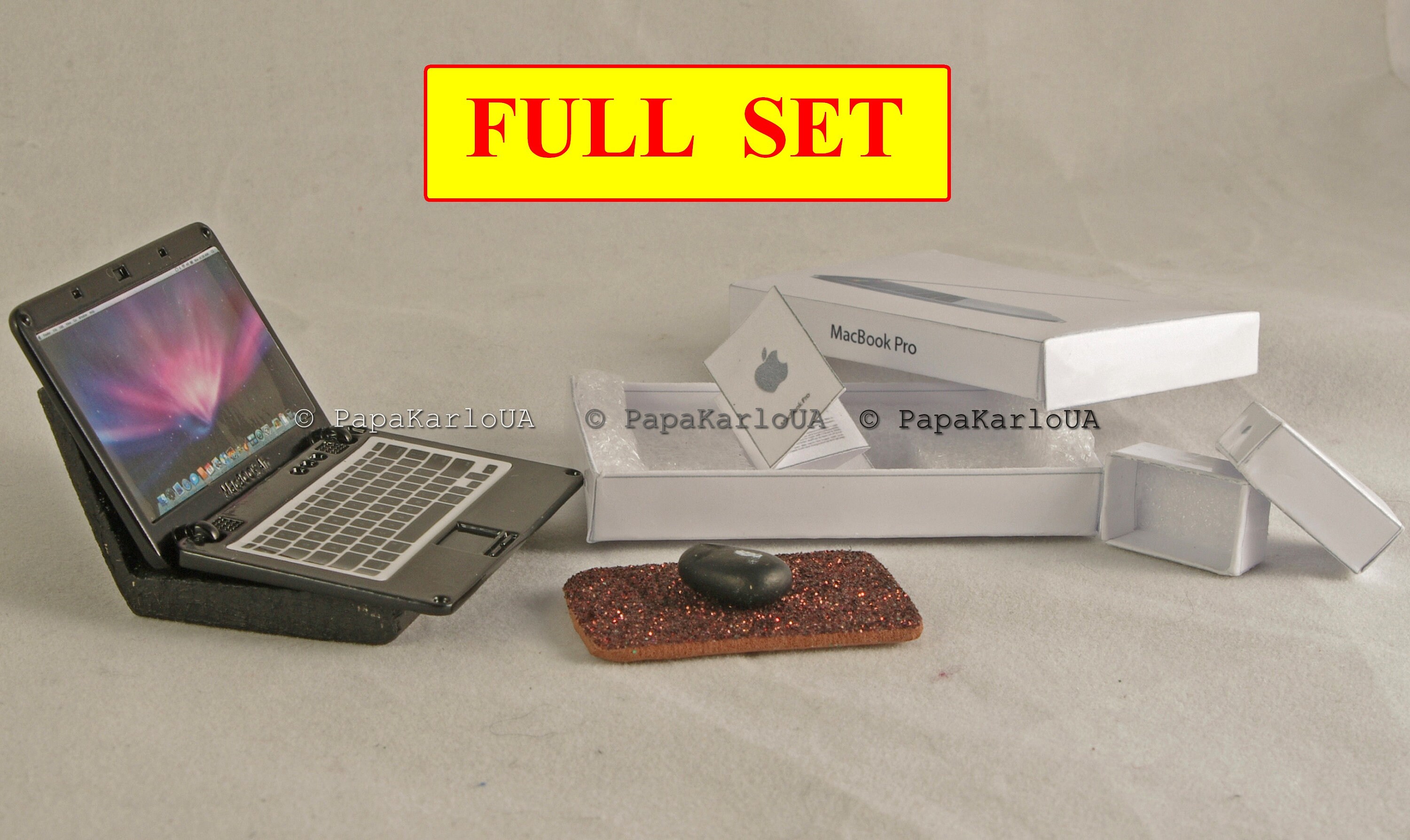 Laptop in retail box for Dollhouse notebook office supplies | Etsy