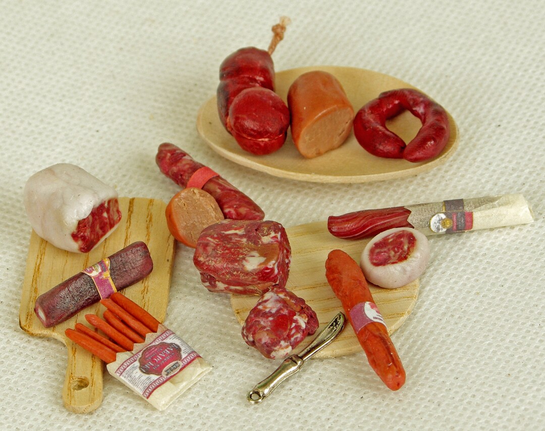 Meat Products Set for the Kitchen of a Dollhouse or the Meat Section of ...