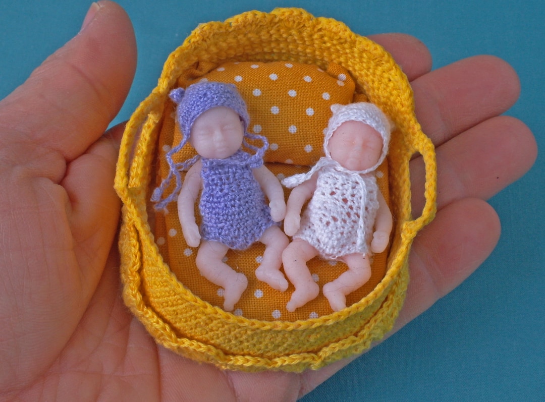 Silicone Gemini Baby Doll: 2-inch Miniature Reborn Twins - Etsy