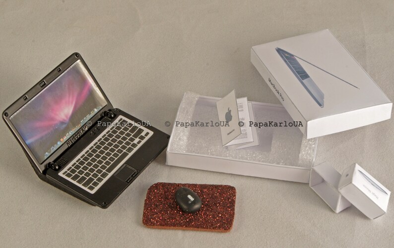 Laptop in Retail Box for Dollhouse Notebook Office Supplies | Etsy