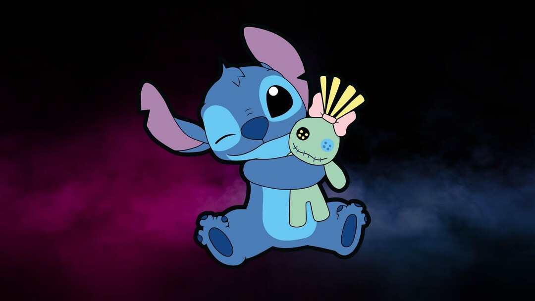 Stitch y Scrump Cuddle - Lilo y Stitch Adhesivo de vinilo personalizado ...