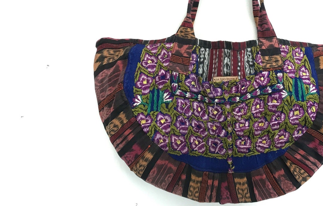 One of a Kind Vintage Boho Market Bag, Mayan Embroidery, Guatemalan ...