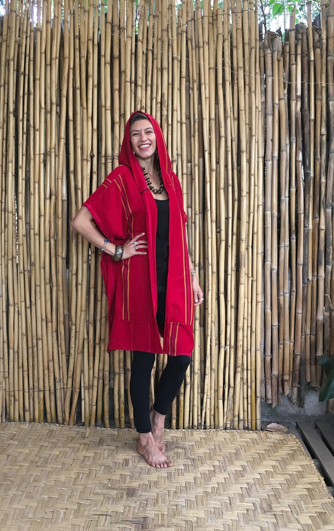 Red Hooded Caftan, Hooded Dress, Caftan, Red Kaftan, Caftan Dress, Long ...