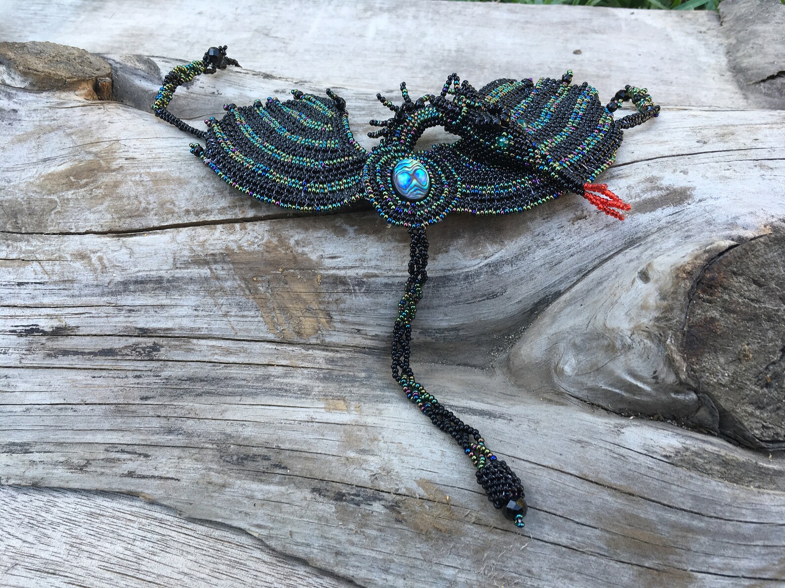 Black Beaded Dragon Choker Goth Choker Medieval Necklace | Etsy