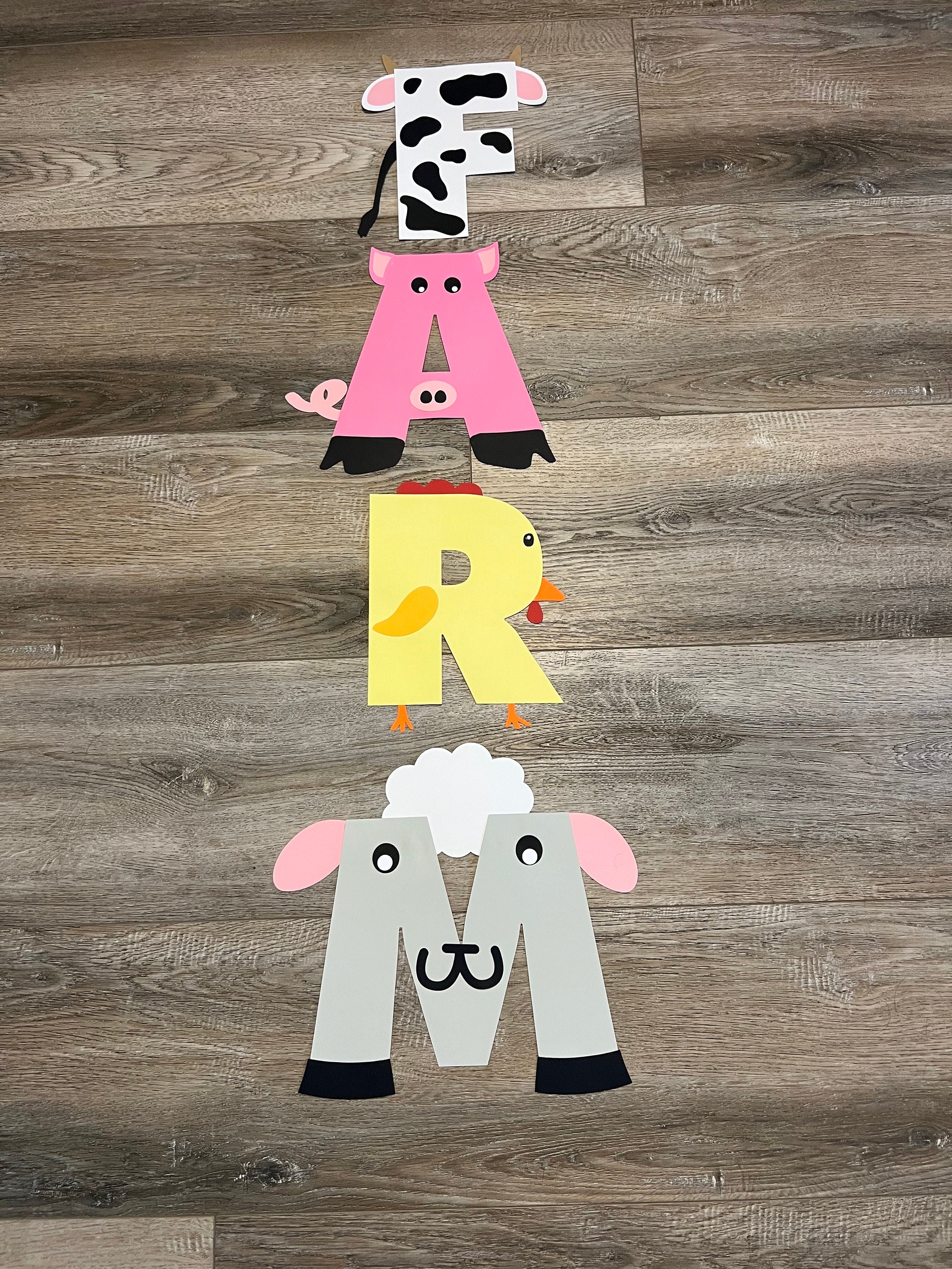 FARM Bulletin Board Letters, FARM Birthday Party Decor, FARM Animal ...