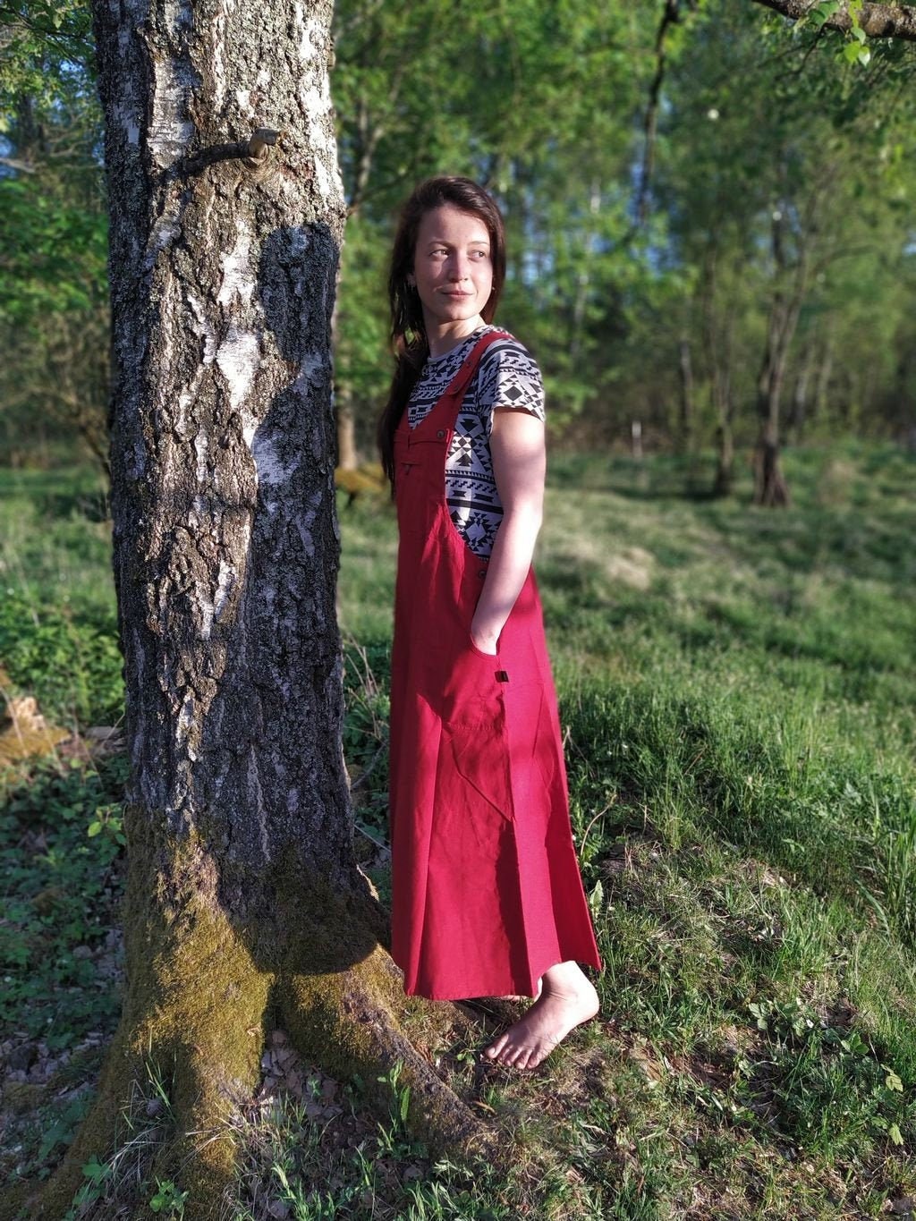 Cotton Long Dress Open Dungarees Long Dungaree Dress - Etsy Canada