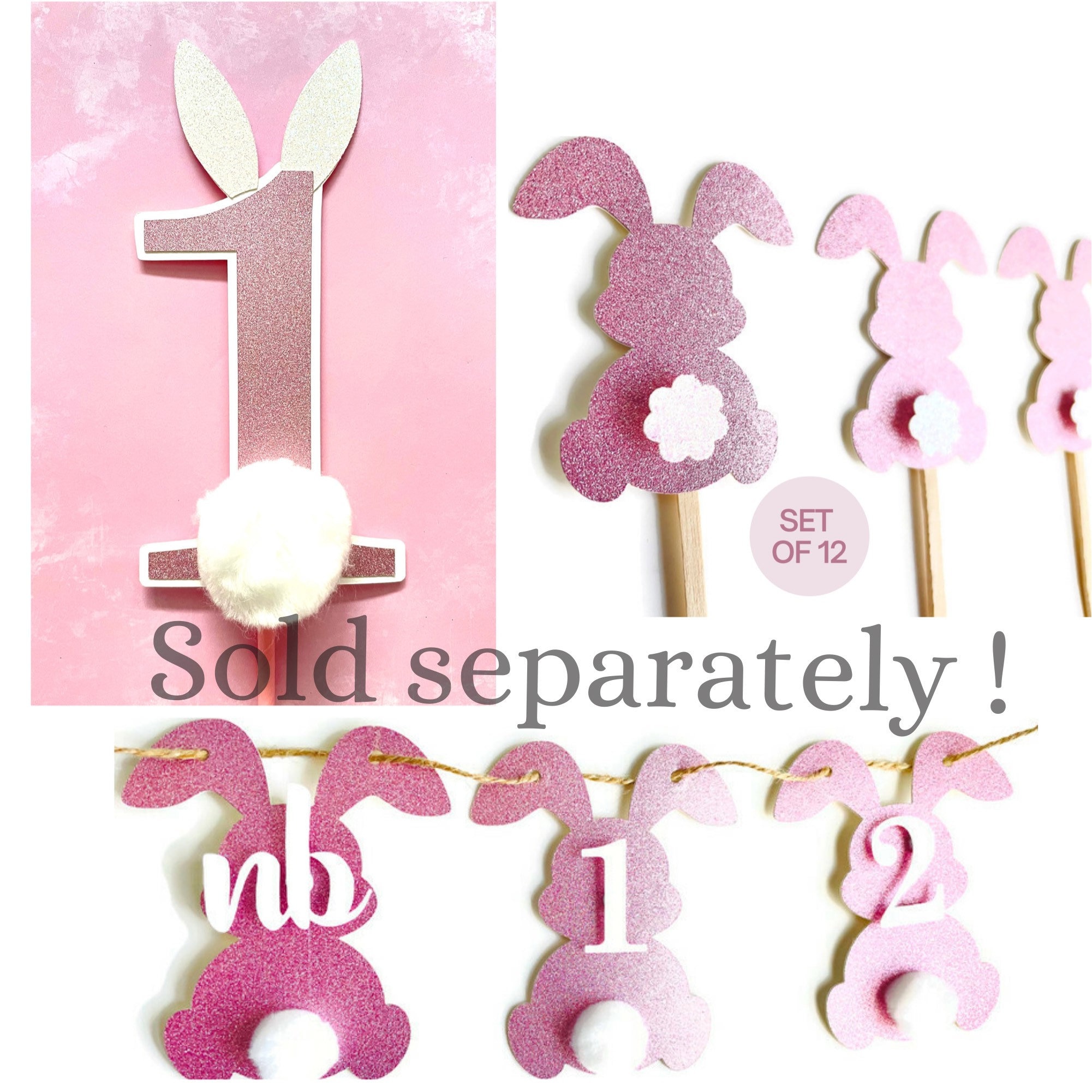 Bunny First Birthday Banner Some Bunny is One Birthday - Etsy