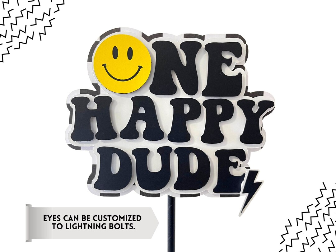 One Happy Dude Cake Topper One Happy Dude Birthday Party - Etsy
