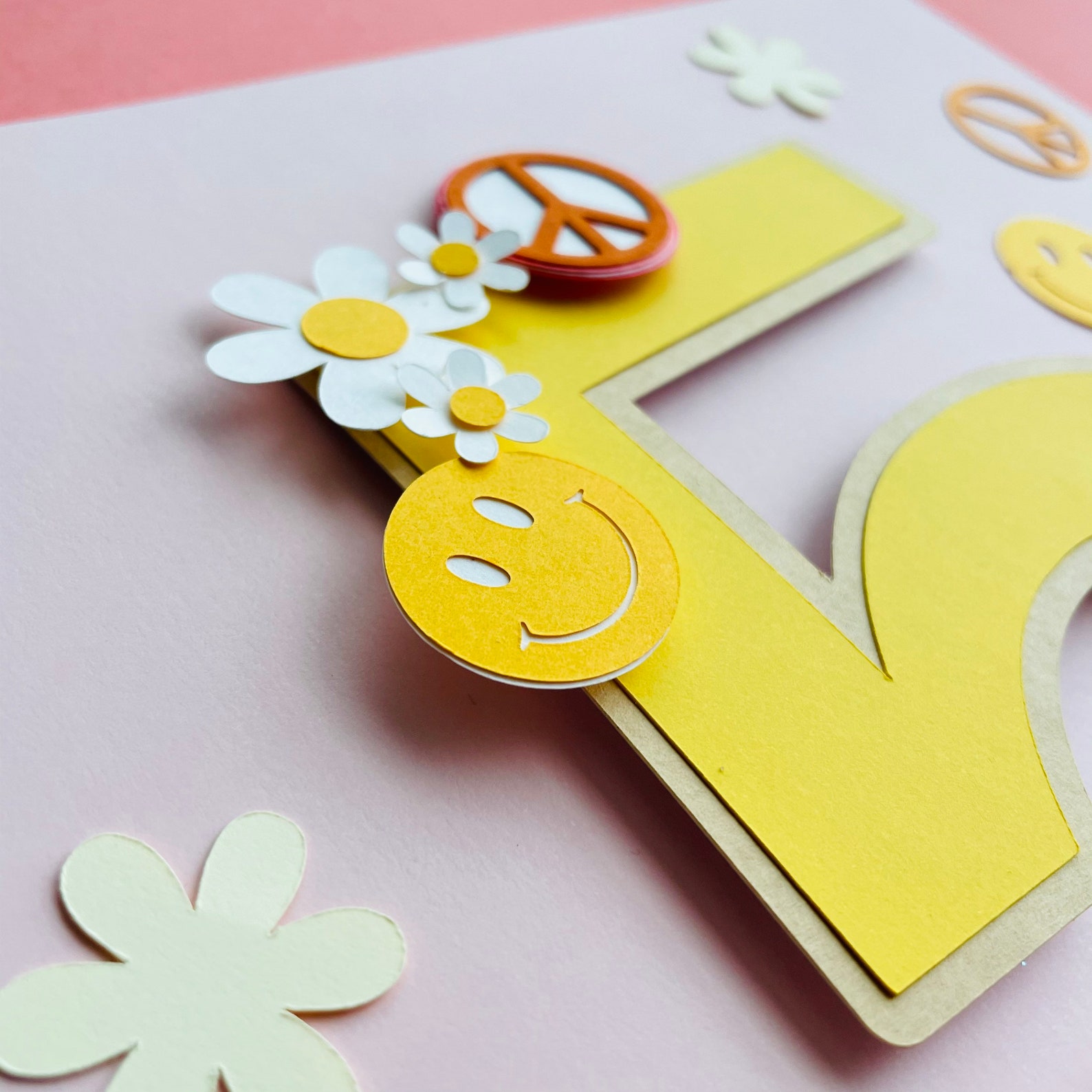 Five is a Vibe Cake Topper Groovy Birthday Party Decorations - Etsy