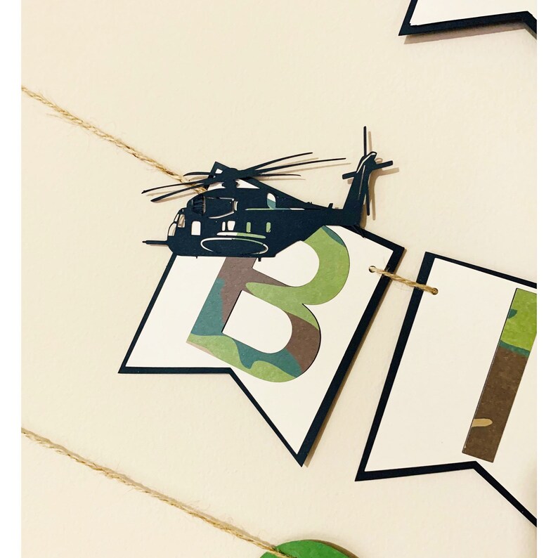 Military Party Decor Military Birthday Banner Camouflage - Etsy