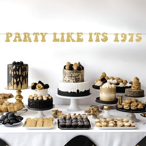 Party Like It's 1975 Birthday Banner, 50th Birthday Party Decorations ...