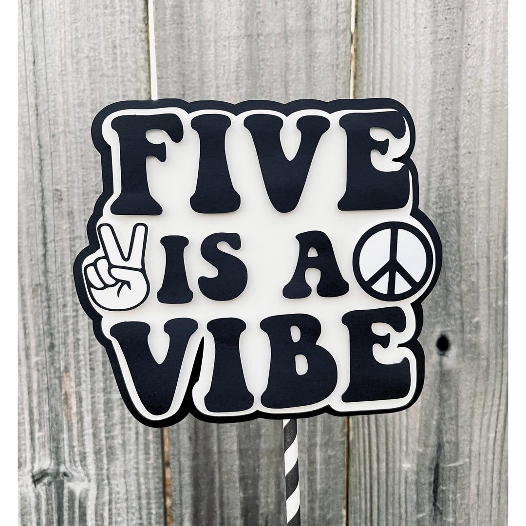 Five is a Vibe Birthday Party Decorations, 5 is a Vibe Cake Topper ...