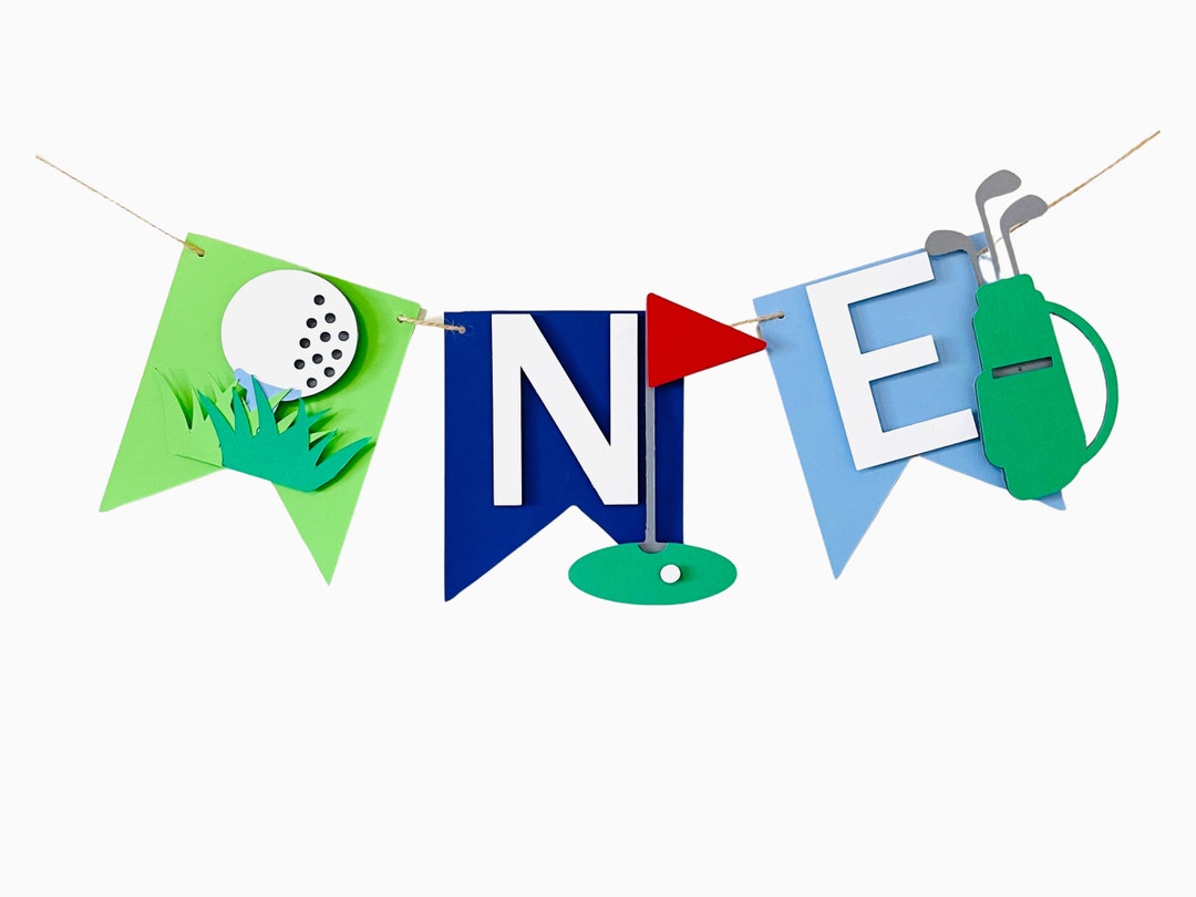 Hole in One 1st Birthday Banner, Hole in One Birthday Party Decorations ...
