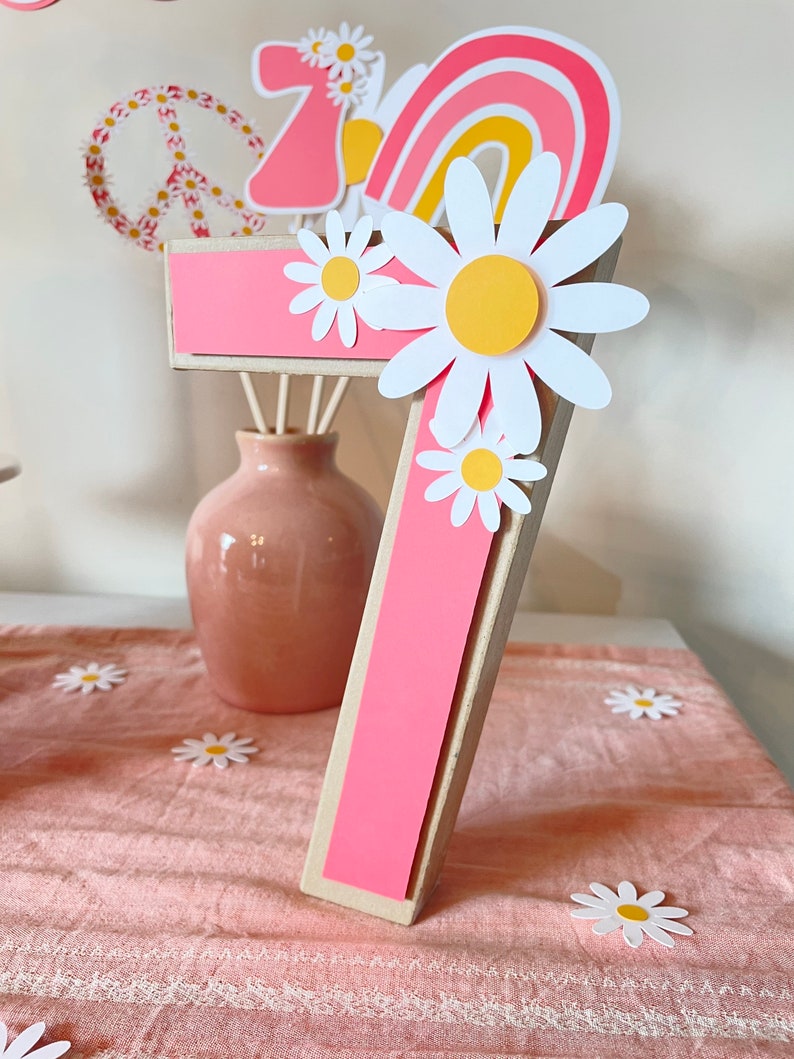 Daisy Birthday 3D Number Daisy Paper Mache Standing Number - Etsy