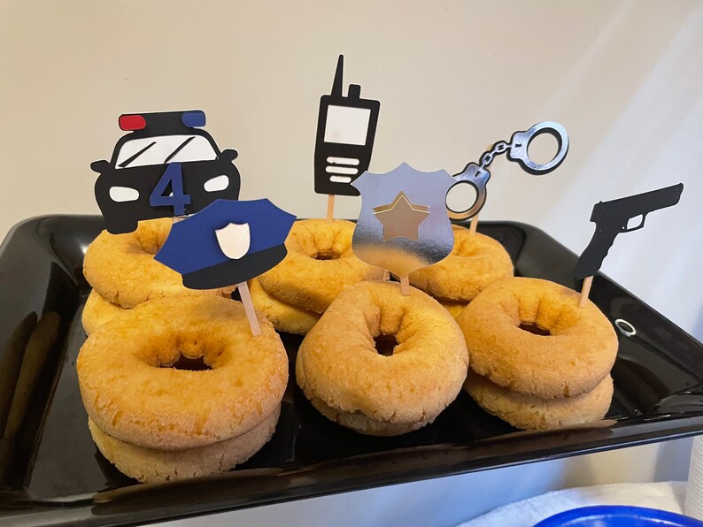 Police Officer Cupcake Toppers, Law Enforcement Treat Toppers, Police ...
