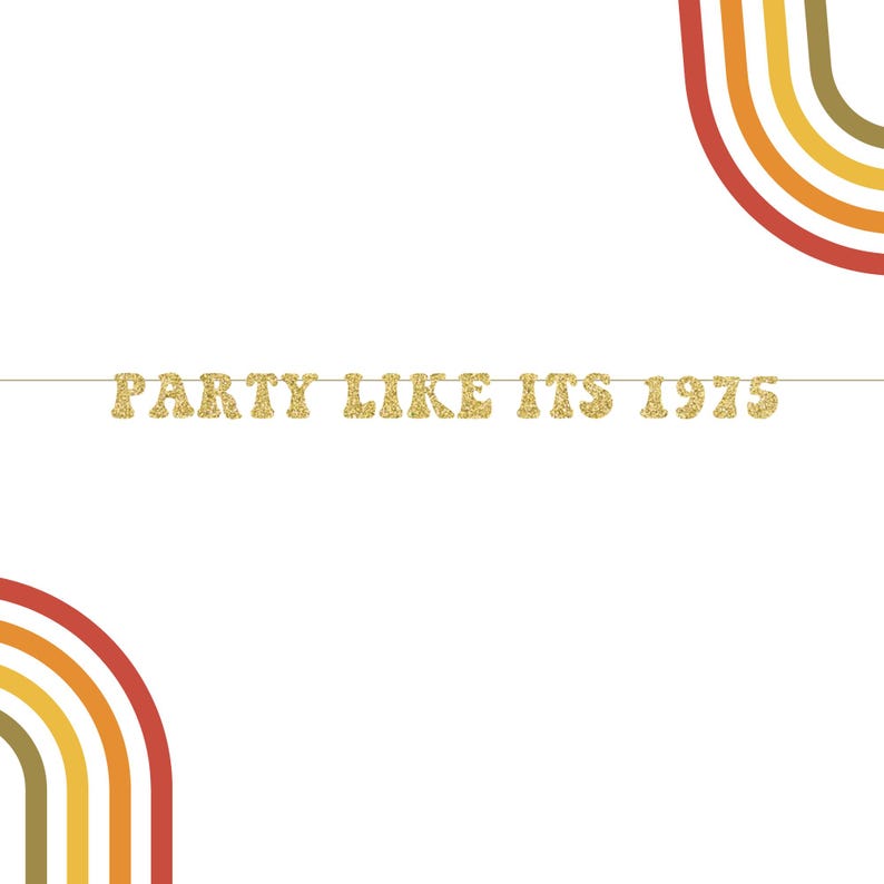 Party Like It's 1975 Birthday Banner, 50th Birthday Party Decorations ...