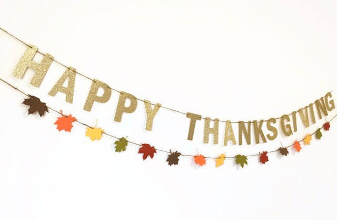 Happy Thanksgiving Banner, Thanksgiving Decorations, Thanksgiving Party ...
