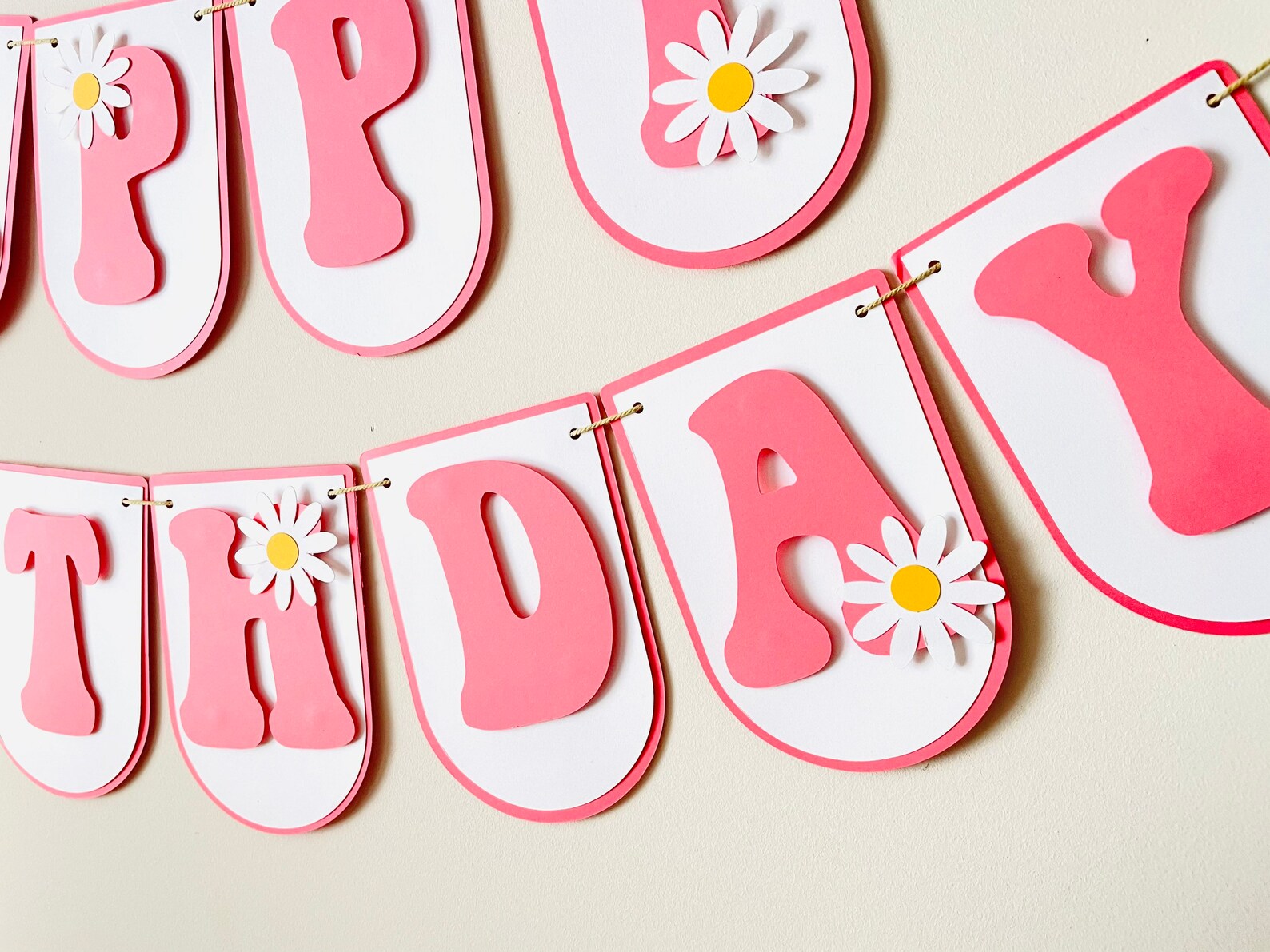 Daisy Birthday Banner Groovy One Party Decorations Hippie - Etsy