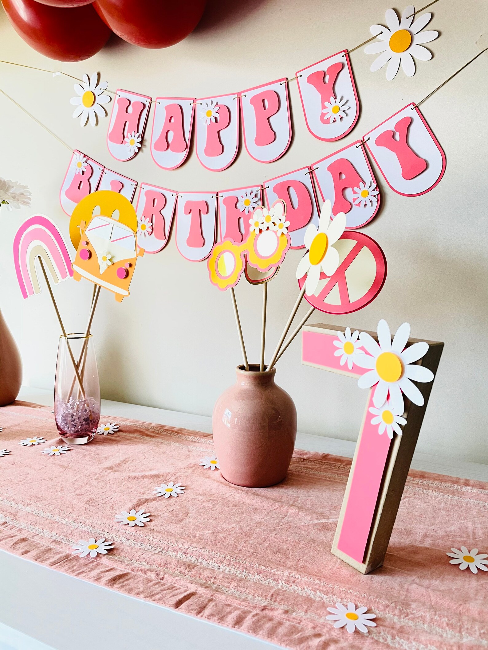 Daisy Birthday 3D Number Daisy Paper Mache Standing Number - Etsy