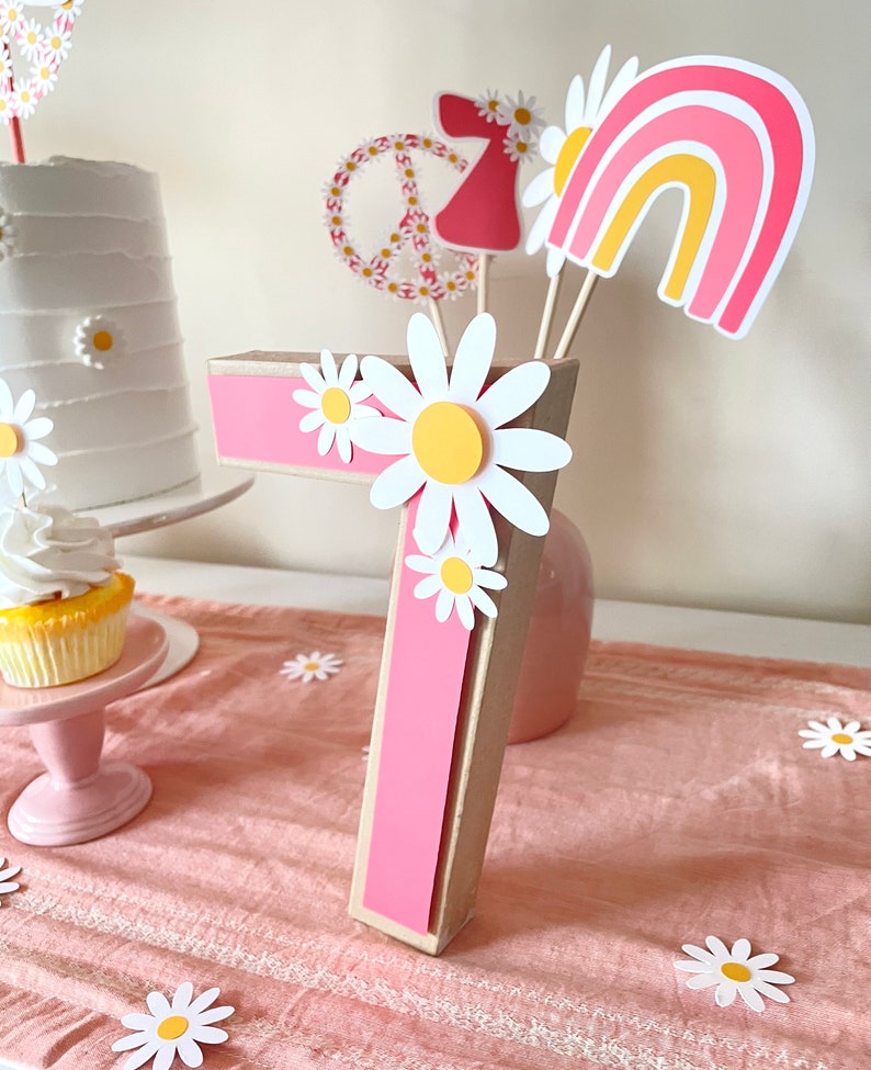 Daisy Birthday 3D Number Daisy Paper Mache Standing Number - Etsy