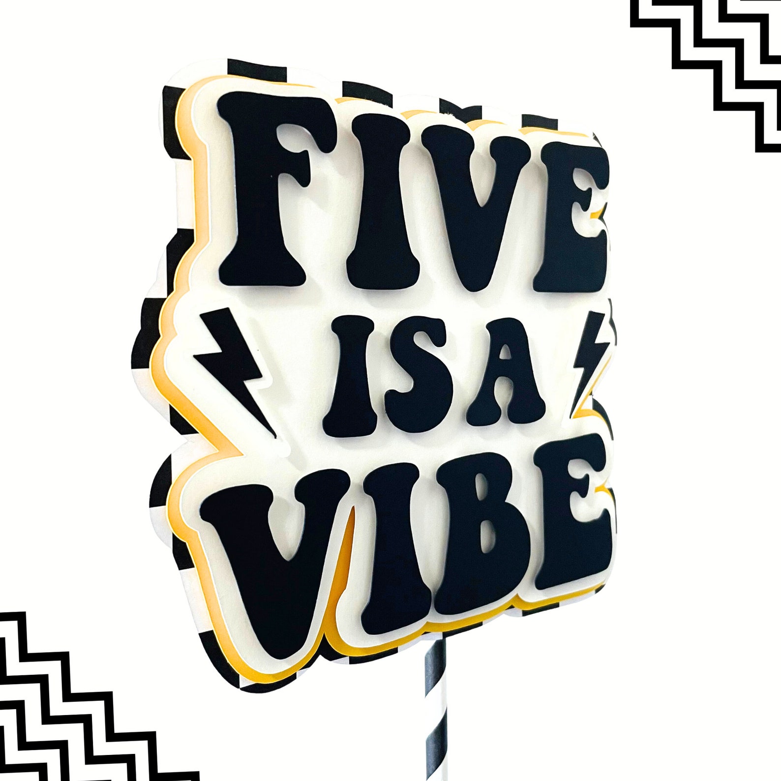 Five is a Vibe Birthday Party Decorations, 5 is a Vibe Cake Topper ...