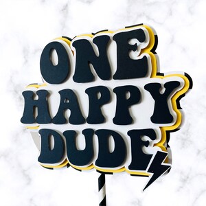 One Happy Dude Cake Topper, One Happy Dude Birthday Party Decorations ...