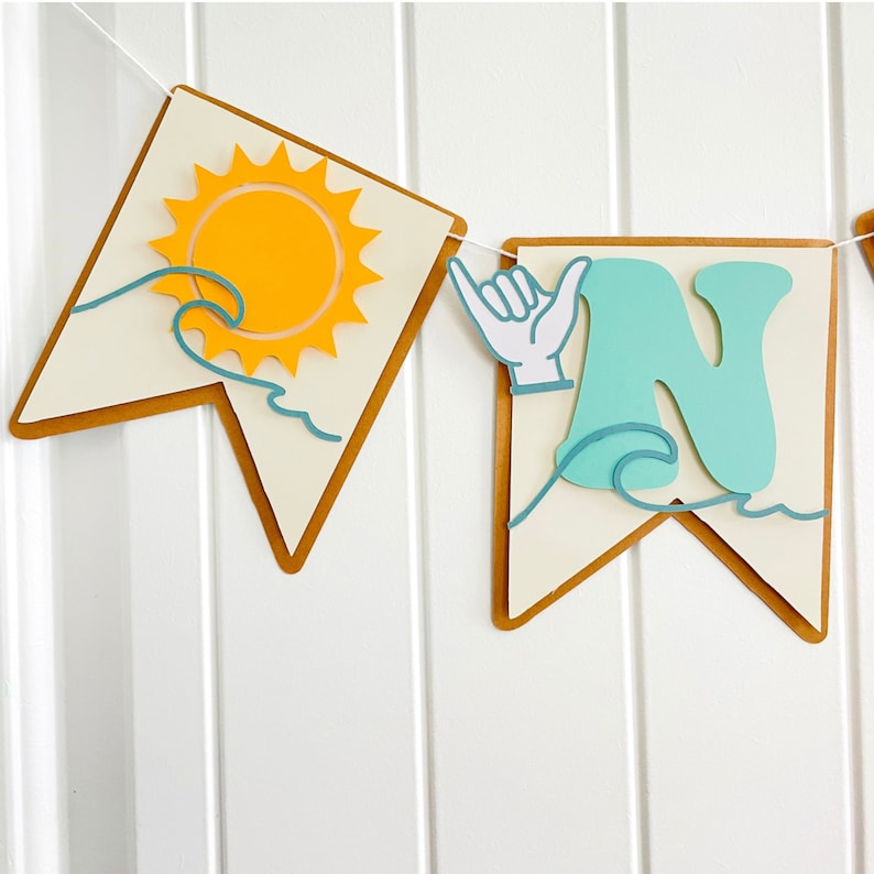 Retro Surf Birthday Party, the Big One Surf Highchair Banner, Beach ...