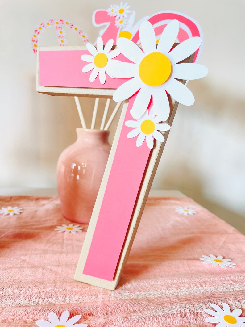 Daisy Birthday 3D Number Daisy Paper Mache Standing Number - Etsy
