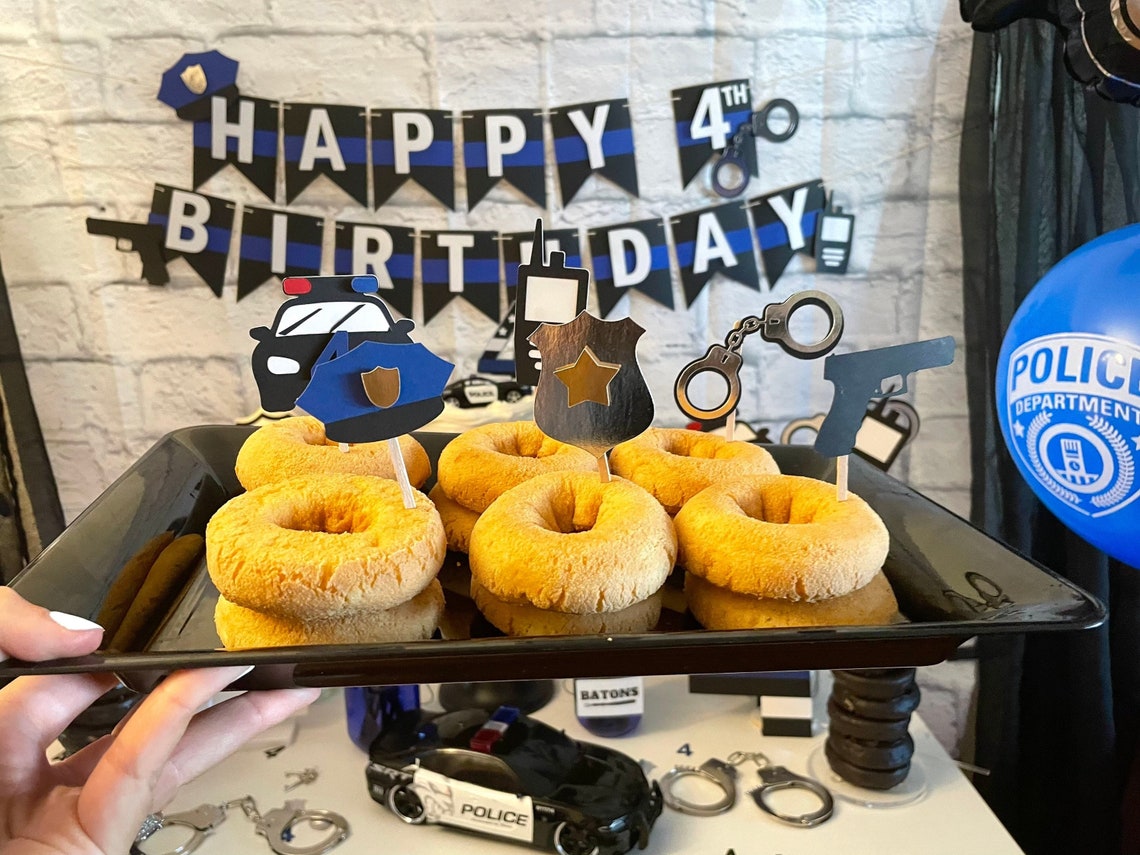 Police Officer Cupcake Toppers, Law Enforcement Treat Toppers, Police ...