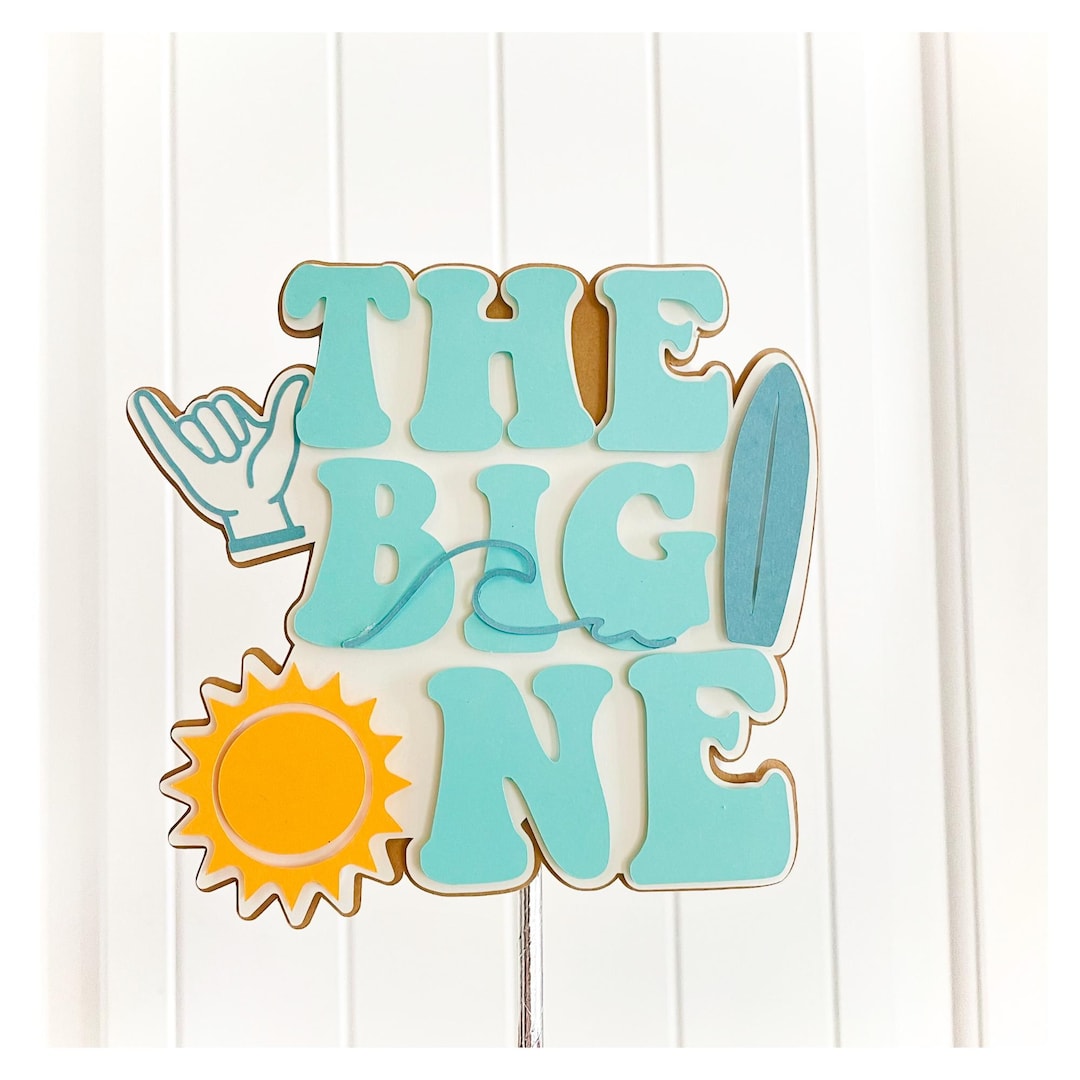 Retro Surf Birthday Party, the Big One Surf Cake Topper, Beach 1st ...