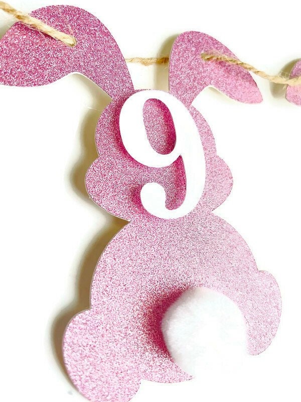 Bunny First Birthday Banner Some Bunny is One Birthday - Etsy