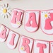 Daisy Birthday Banner Groovy One Party Decorations Hippie - Etsy