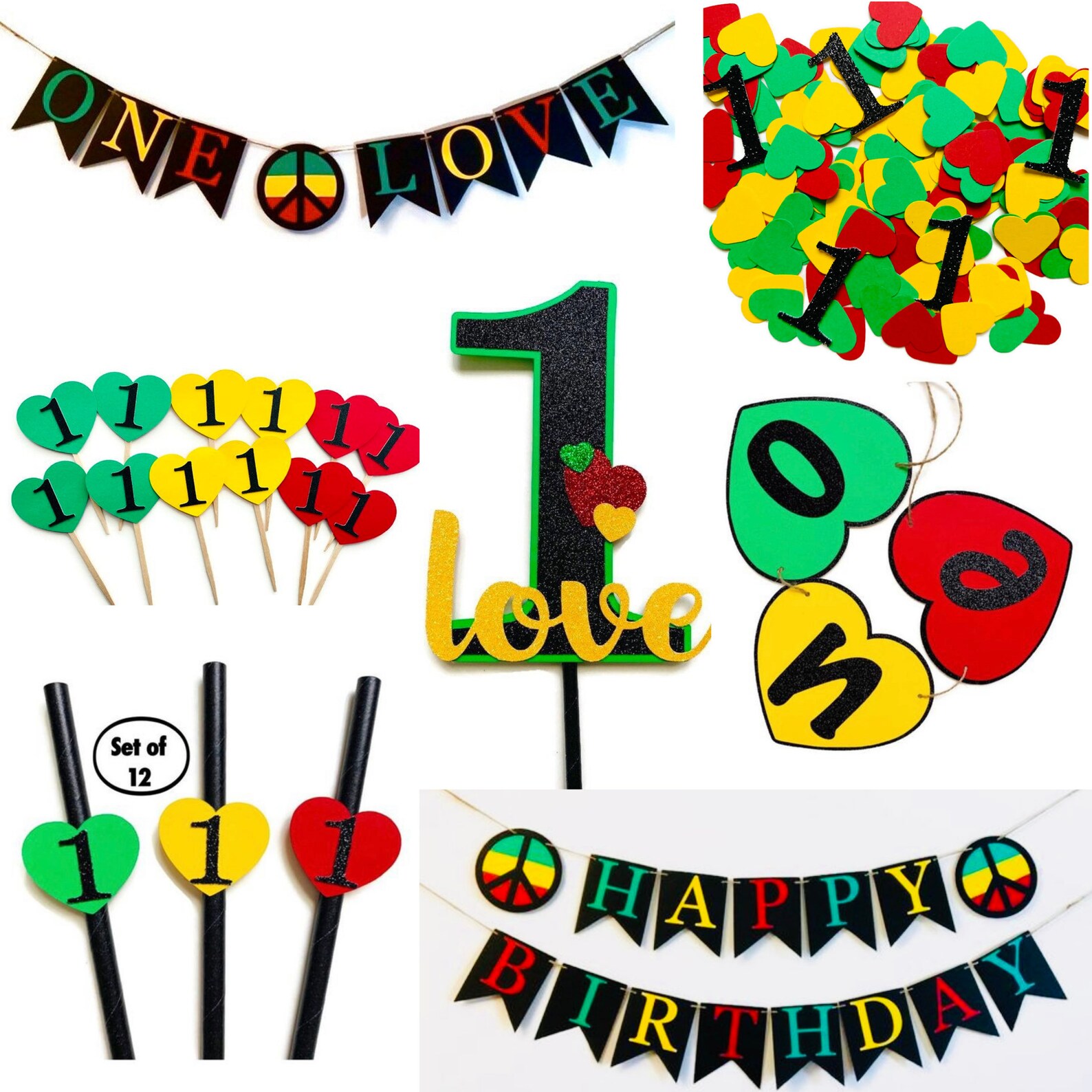 One Love Birthday Party Decorations , One Love Decorations , First ...