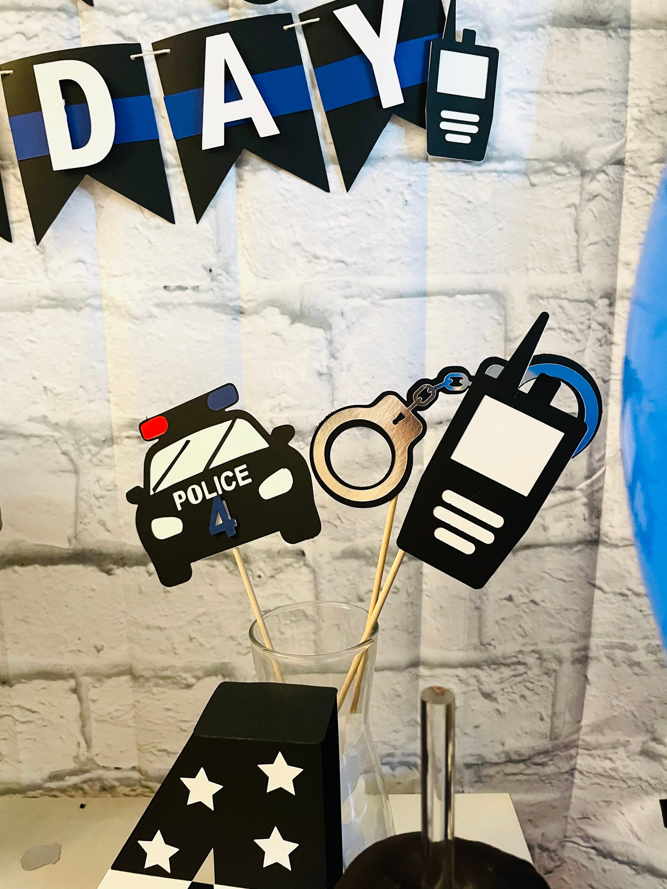 Police Officer Party Props, Police Birthday Party Centerpieces, Law ...