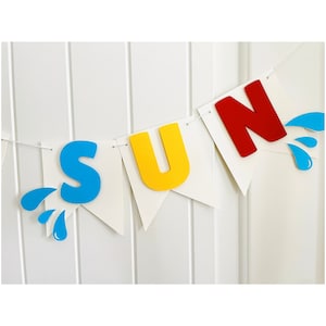 One in the Sun 1st Birthday Party Banner, Summer Party Decorations ...