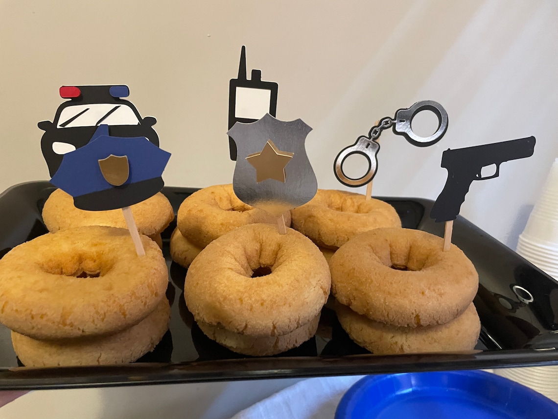 Police Officer Cupcake Toppers, Law Enforcement Treat Toppers, Police ...
