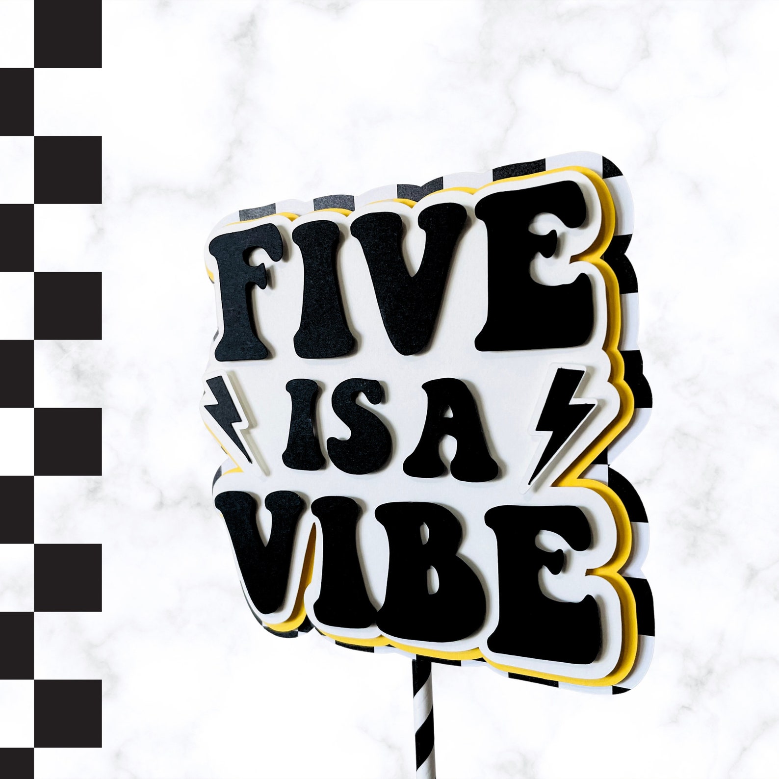 Five is a Vibe Birthday Party Decorations, 5 is a Vibe Cake Topper ...