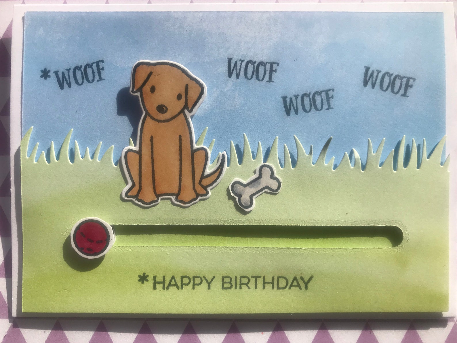 SLIDER CARD happy Birthday woof Woof Slider Card With - Etsy