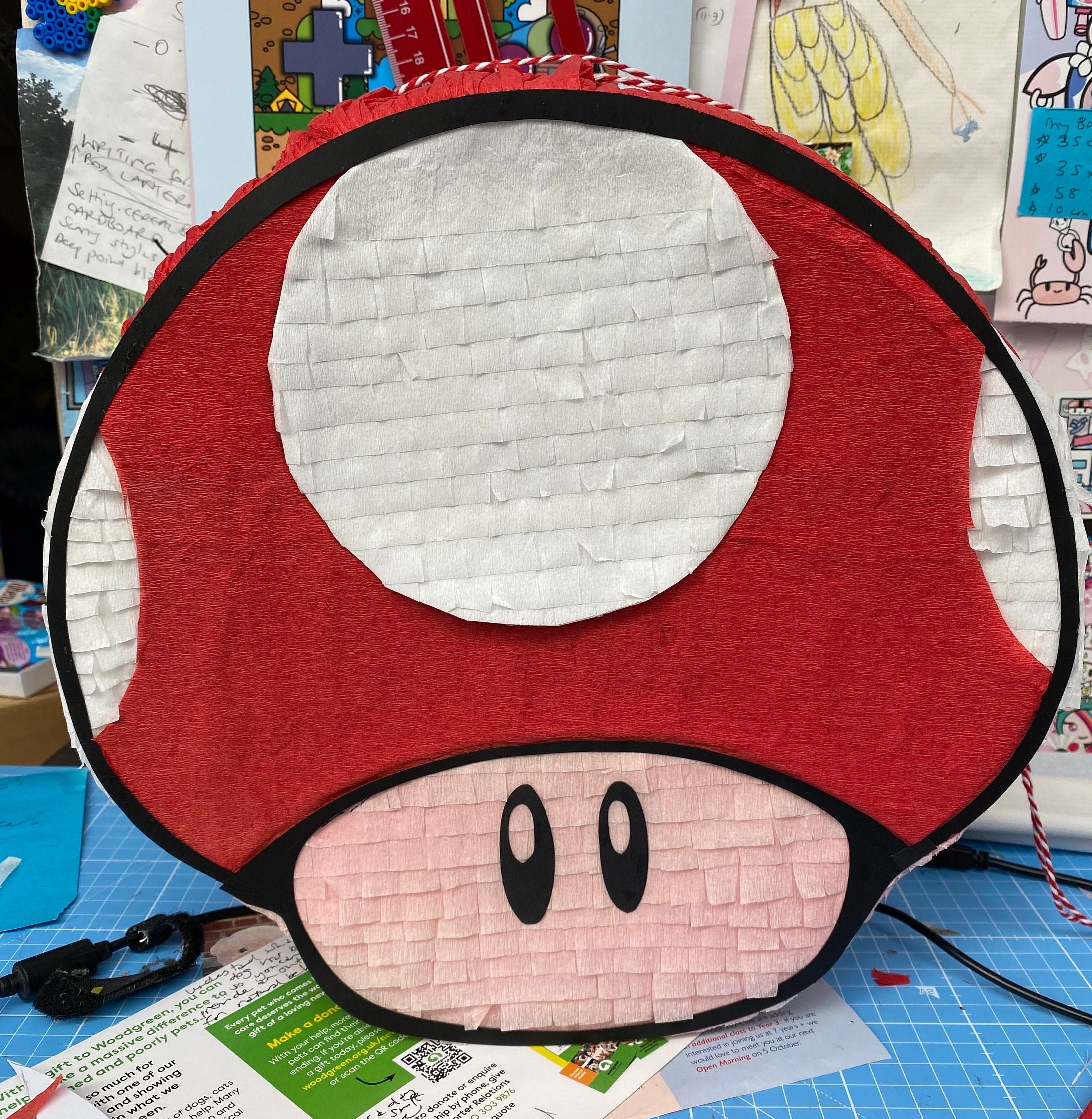 Mushroom Super Mario Inspired Pinata. Eco-friendly Made From - Etsy