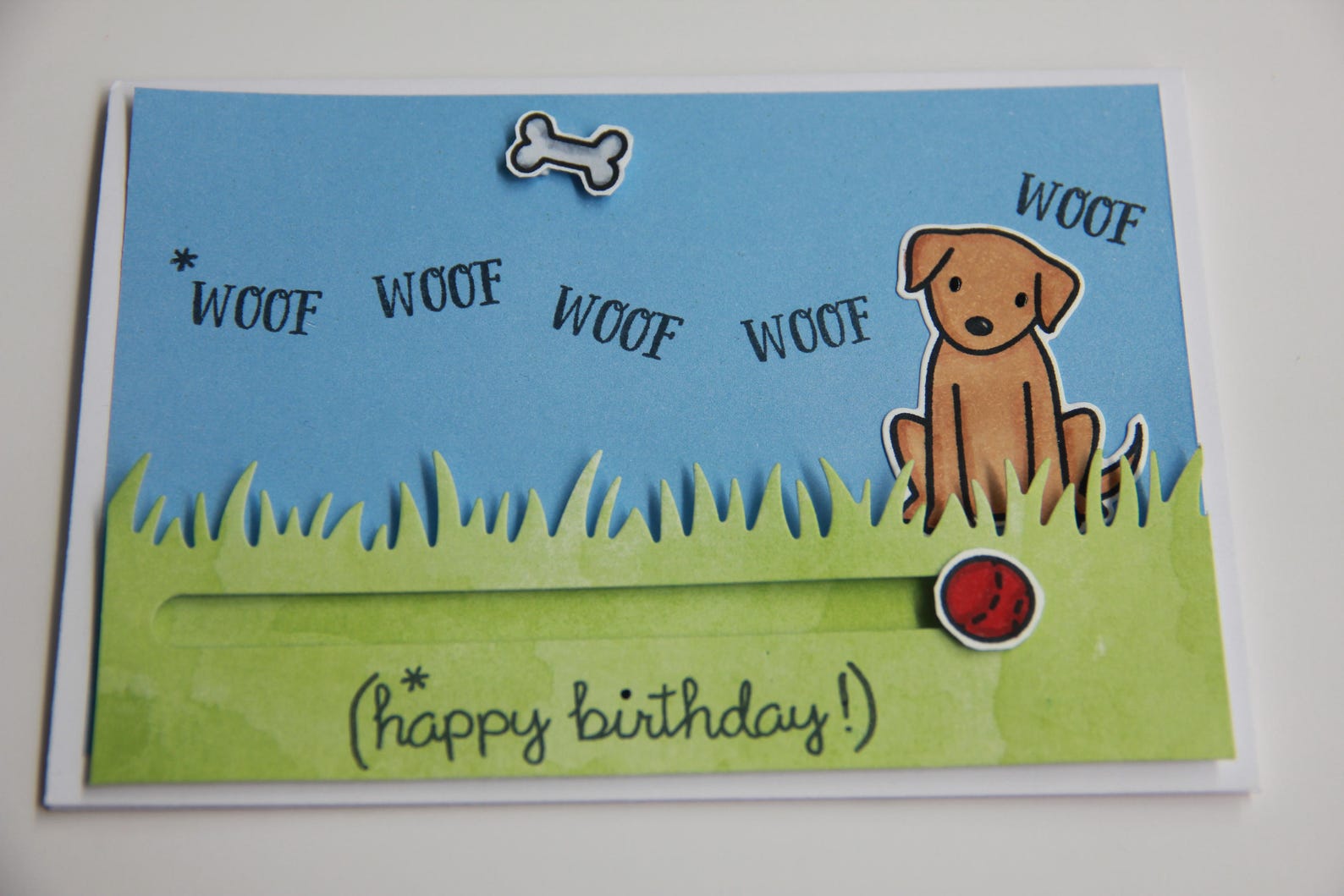 SLIDER CARD happy Birthday woof Woof Slider Card With - Etsy