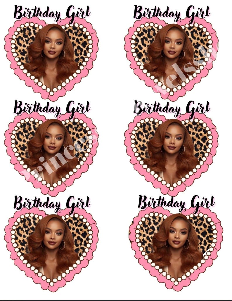 Editable Birthday Party PNG Templates: Cheetah Print, Roses,balloons ...