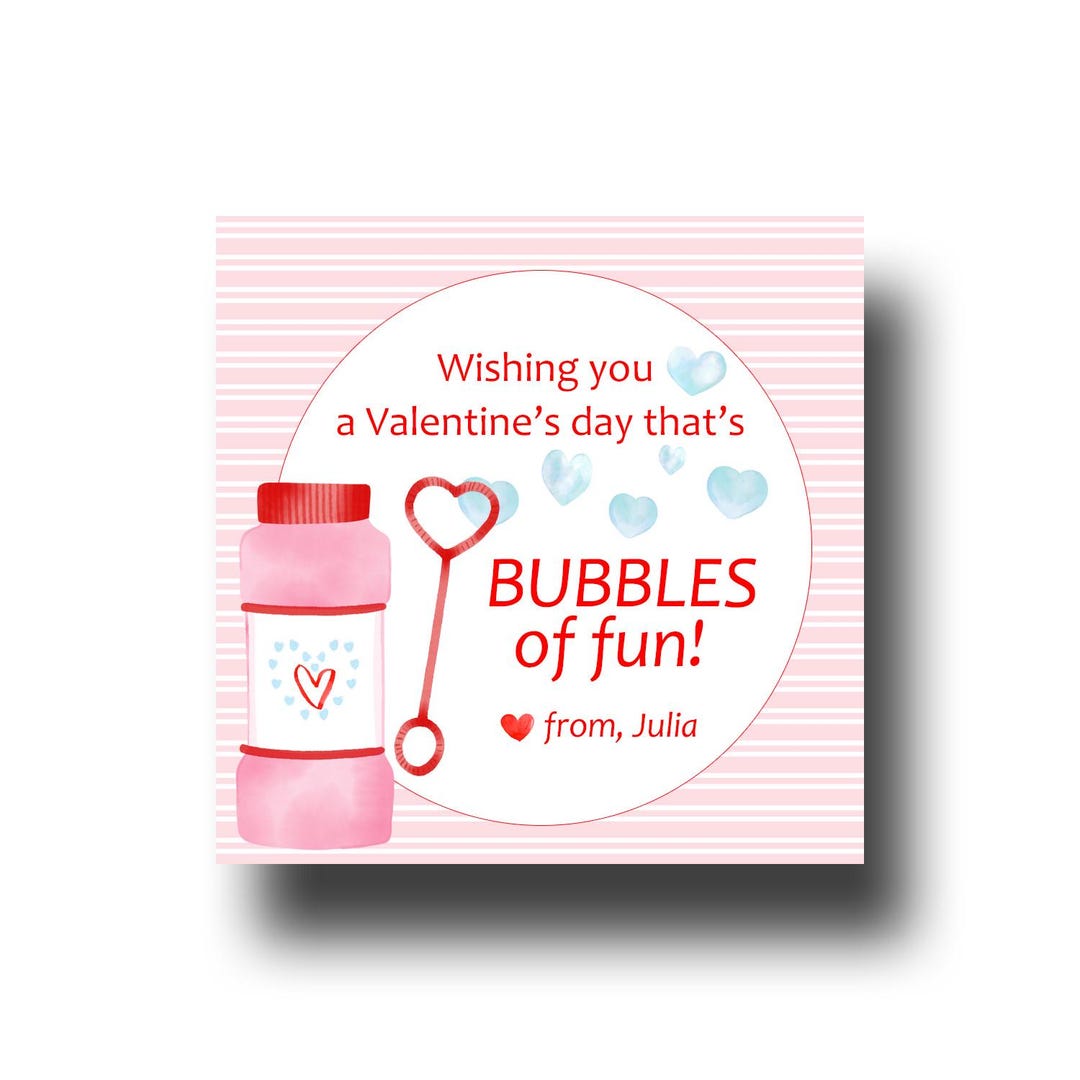 Printable Valentines, Bubbles of Fun Valentines, Personalized Digital ...