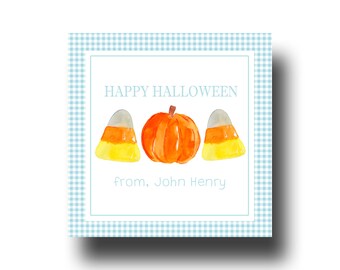 Kawaii Halloween Gift Tag, Cute Candy Corn Tags, No Tricks, Just Treats ...