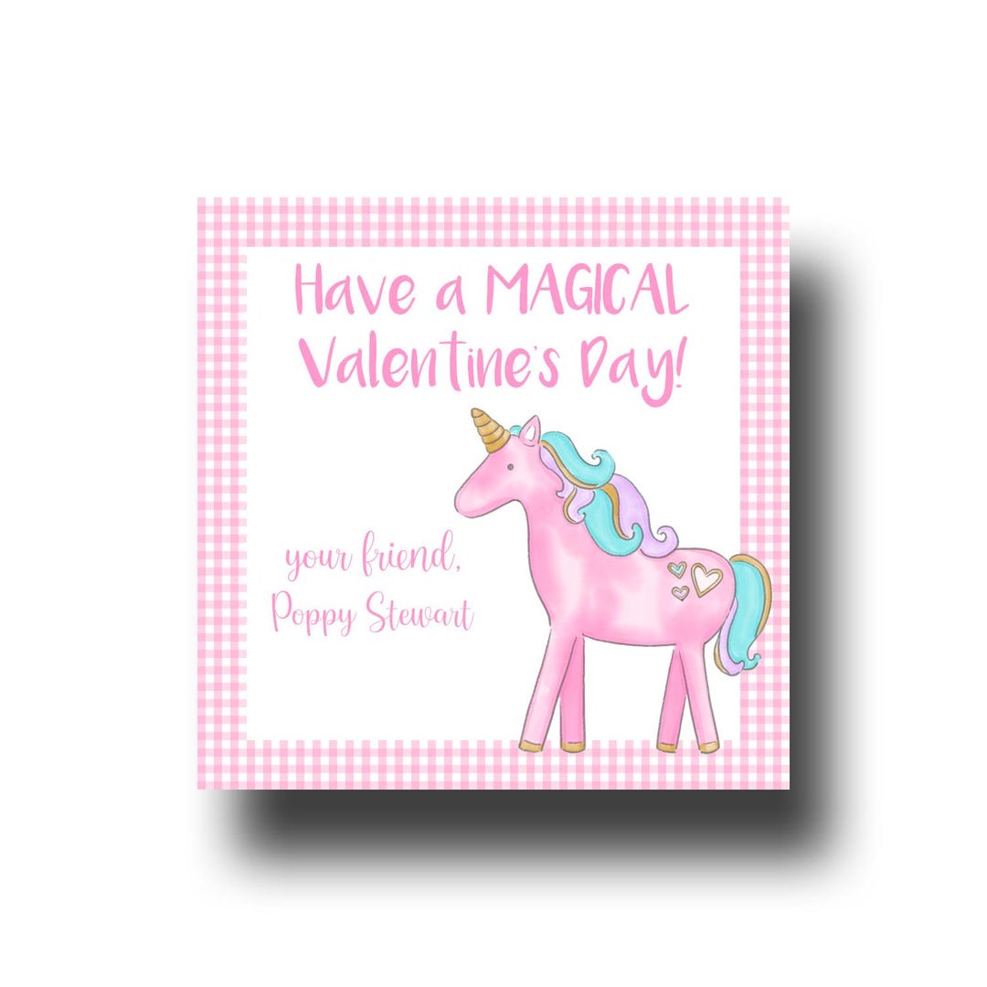 Printable Valentines, Magical Unicorn, Personalized Digital Download - Etsy