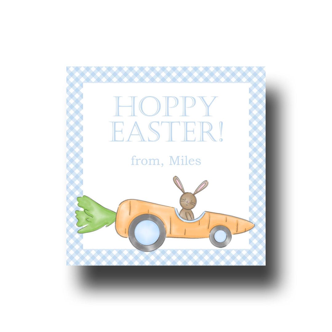 Printable Easter Tags, Hoppy Easter Treat Bag Tags, Personalized ...