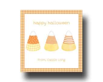 Kawaii Halloween Gift Tag, Cute Candy Corn Tags, No Tricks, Just Treats ...