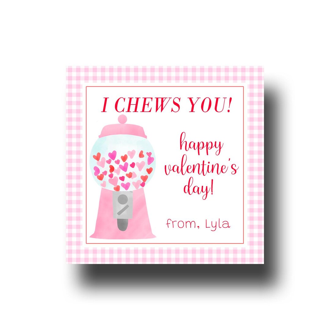Printable Valentines, You Blow Me Away Bubble Gum Machine, Personalized ...
