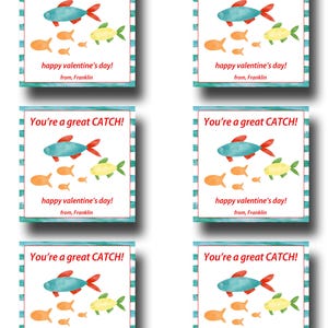 Printable Valentines, You're a Great Catch Fish Valentines ...
