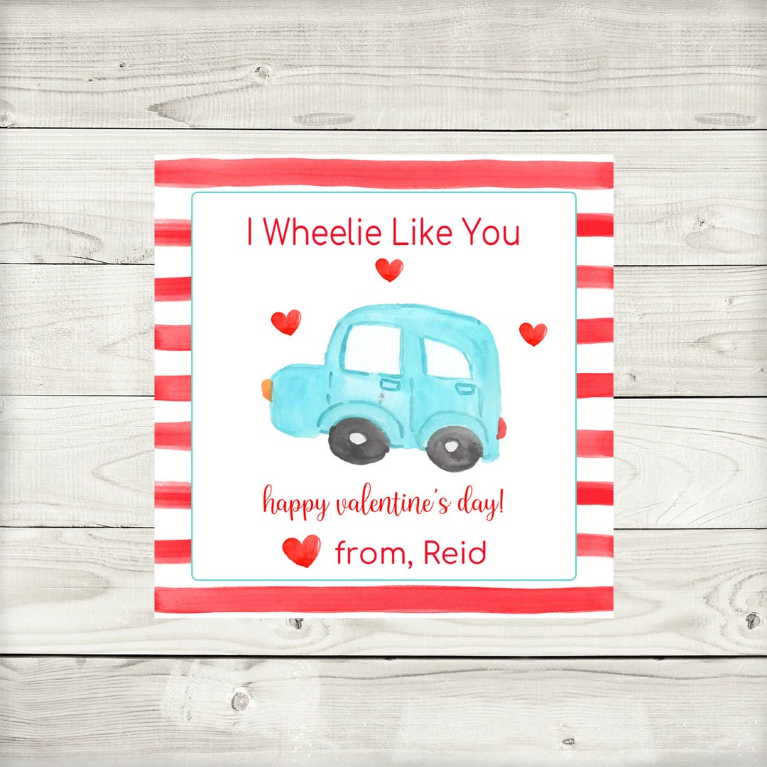 Printable Valentines, Wheelie, Digital Download - Etsy